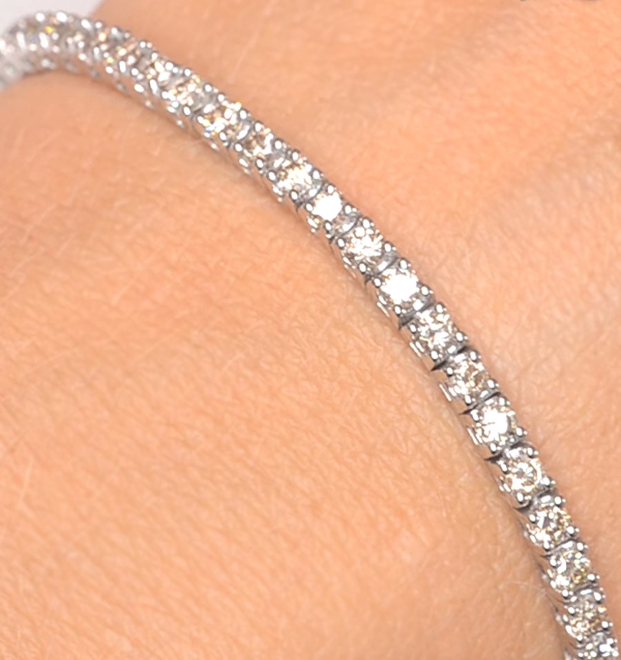 3ct Diamond Tennis Bracelet Claw Set in 9K White Gold
